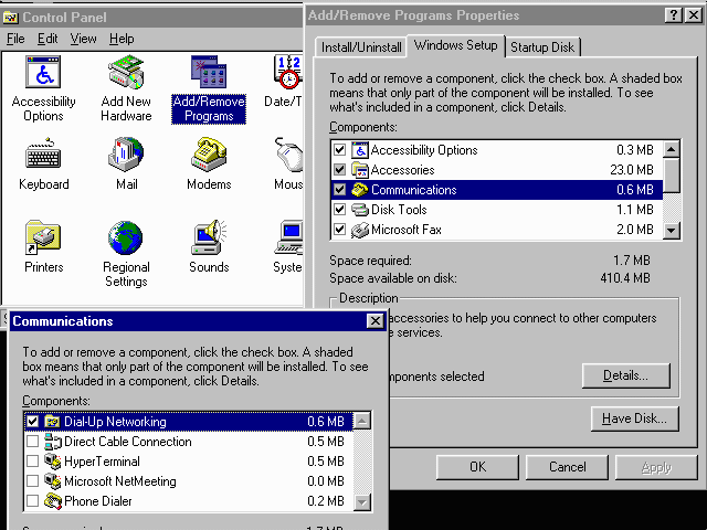 Windows 9x/ME Chebucto Plus Setup